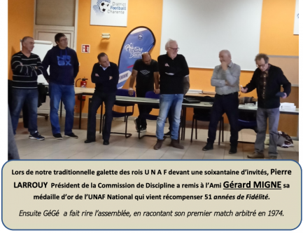 4 médaillés à l’UNAF – DISTRICT DE FOOTBALL CHARENTE